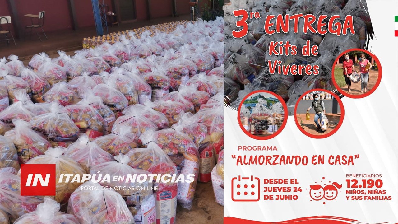 TERCERA ENTREGA DE KITS DE VÍVERES ALMORZANDO EN CASA. - Itapúa Noticias