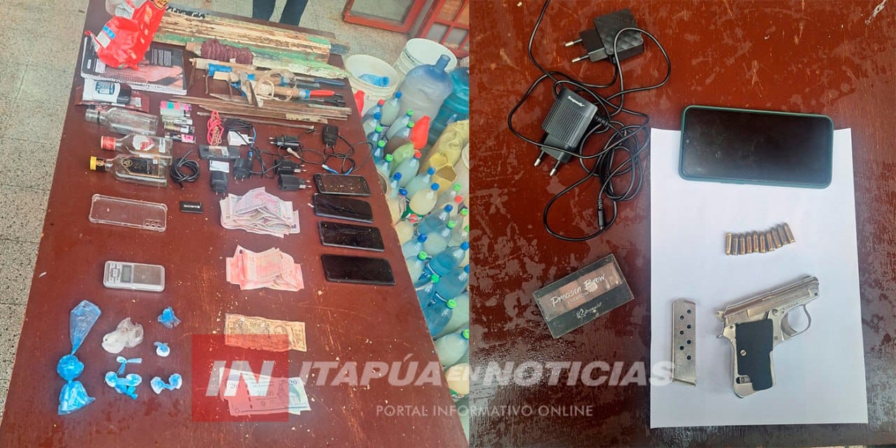 INCAUTAN DROGAS, ARMAS Y CELULARES EN EL CERESO - Itapúa Noticias